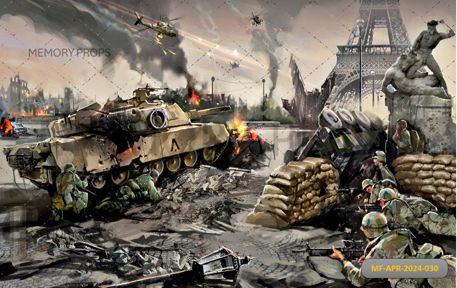 WARRIOR'S BATTLEFIELD - BABY PRINTED BACKDROPS – MEMORY P-DROPS