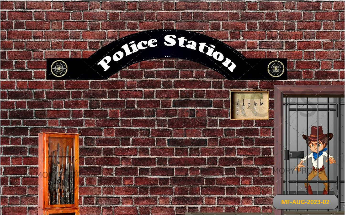 POLICE STATION - BABY PRINTED BACKDROPS – MEMORY P-DROPS