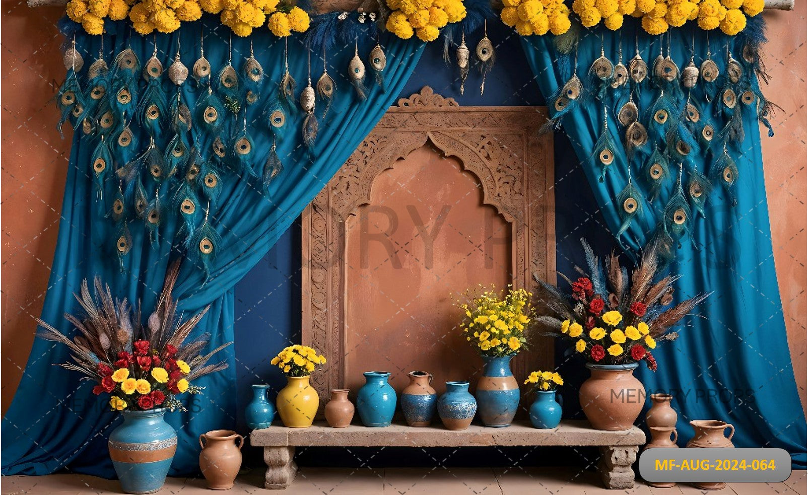 Peacock floral backdrops – MEMORY P-DROPS