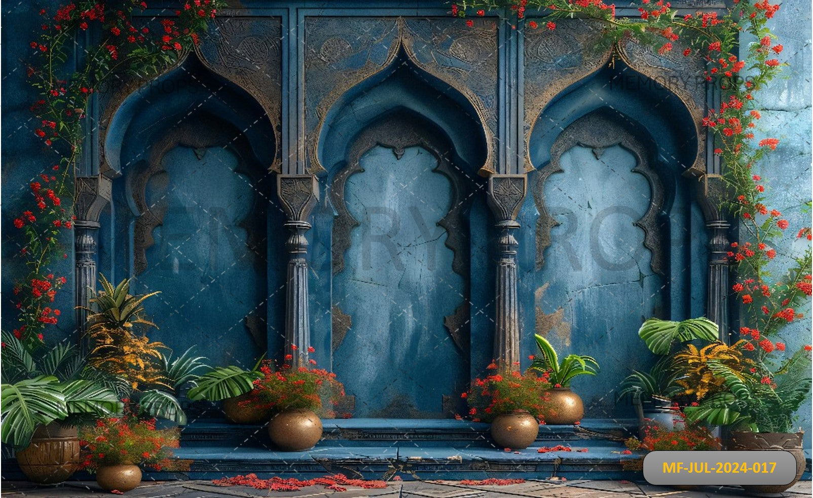 Arabic Temple Arch Printed Backdrop