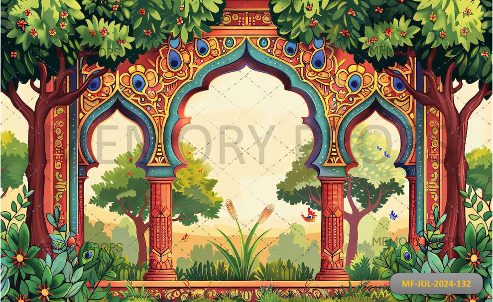 Vrindavan printed backdrop