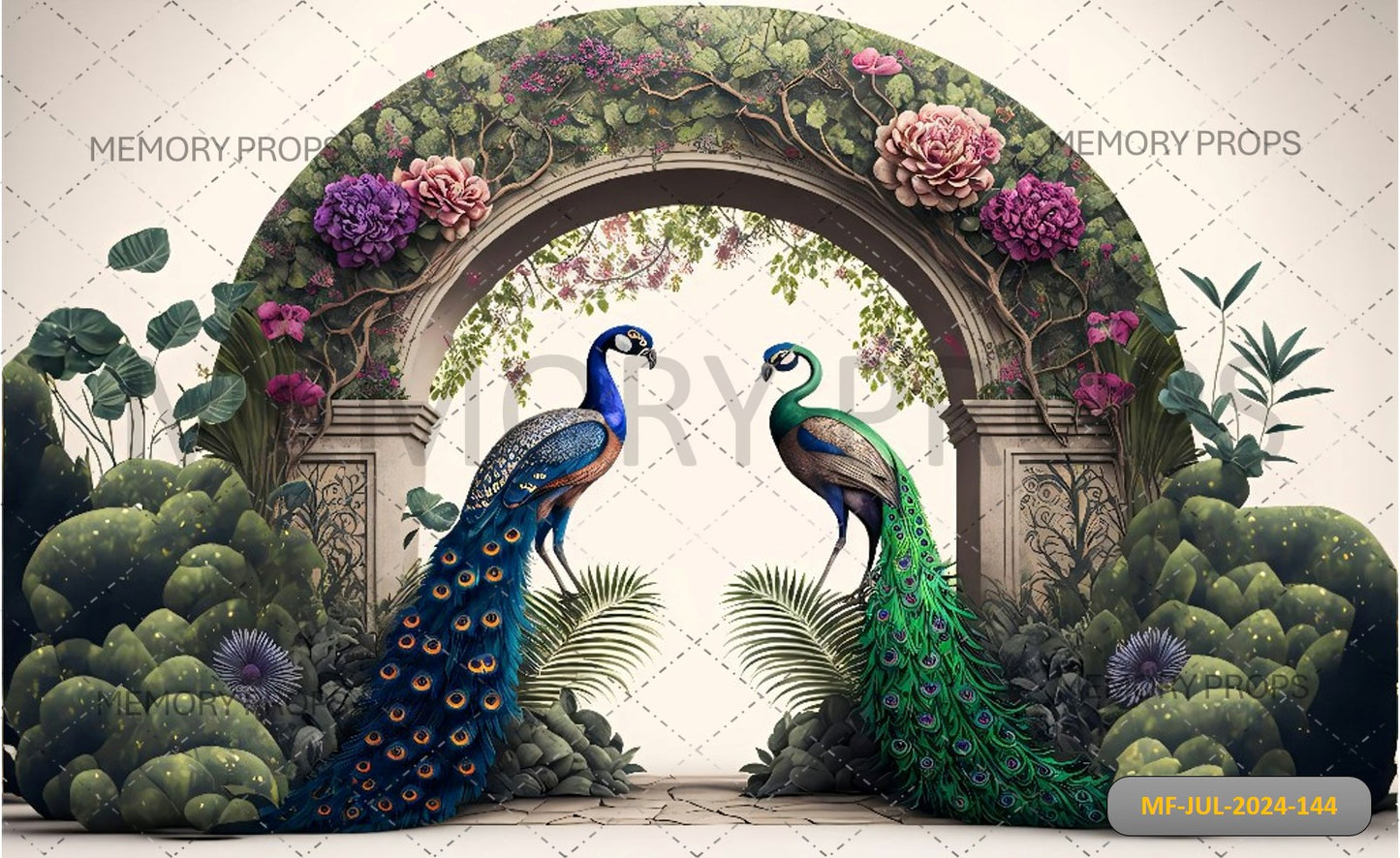 Tropical Peacock for Janmashtami Printed Backdrop – MEMORY P-DROPS