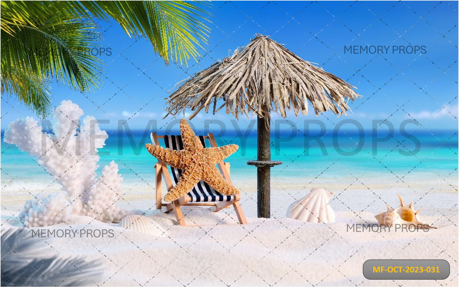 Shell Starfish Beach Printed Backdrop – MEMORY P-DROPS
